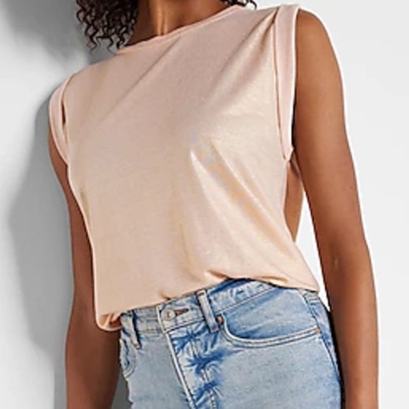 Express | Tops | Nwt Express Skimming Linen Blend Crew Neck Muscle Tank ...